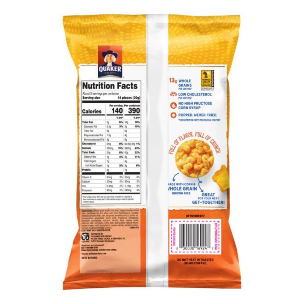Crisps De Arroz Quaker, Sabor Cheddar / 86g – ComViene