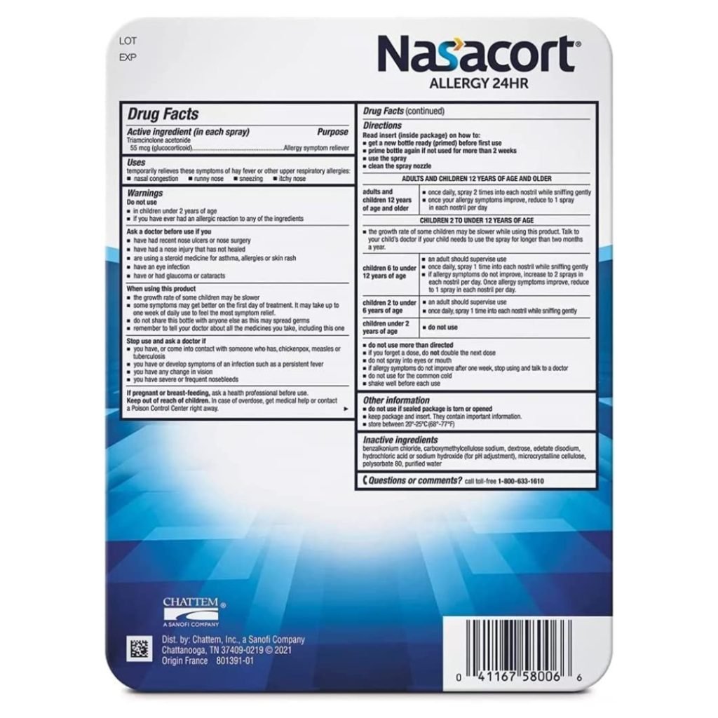 Spray Nasal Alergia 24H / Nasacort / 16.9mL / 4 Pack – ComViene